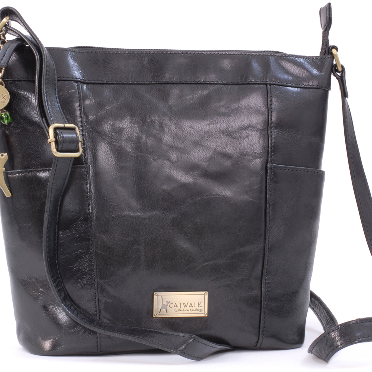 Black Leather Crossbody Bag | Daniella|Catwalk Collection Handbags ...