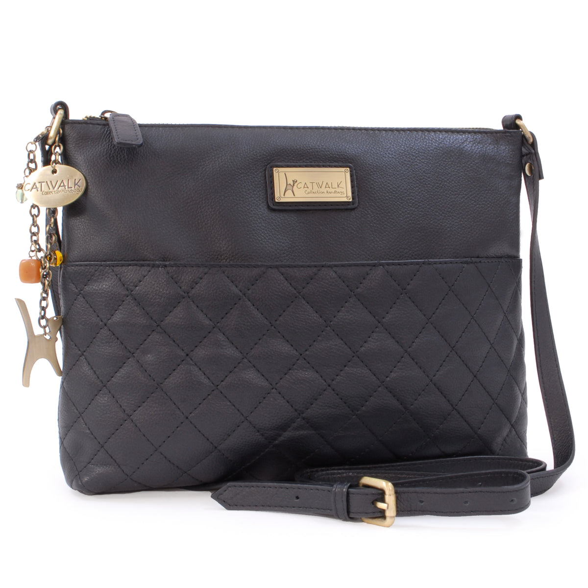 Quilted Leather Cross Body Bag | Sadie |Catwalk Collection Handbags ...
