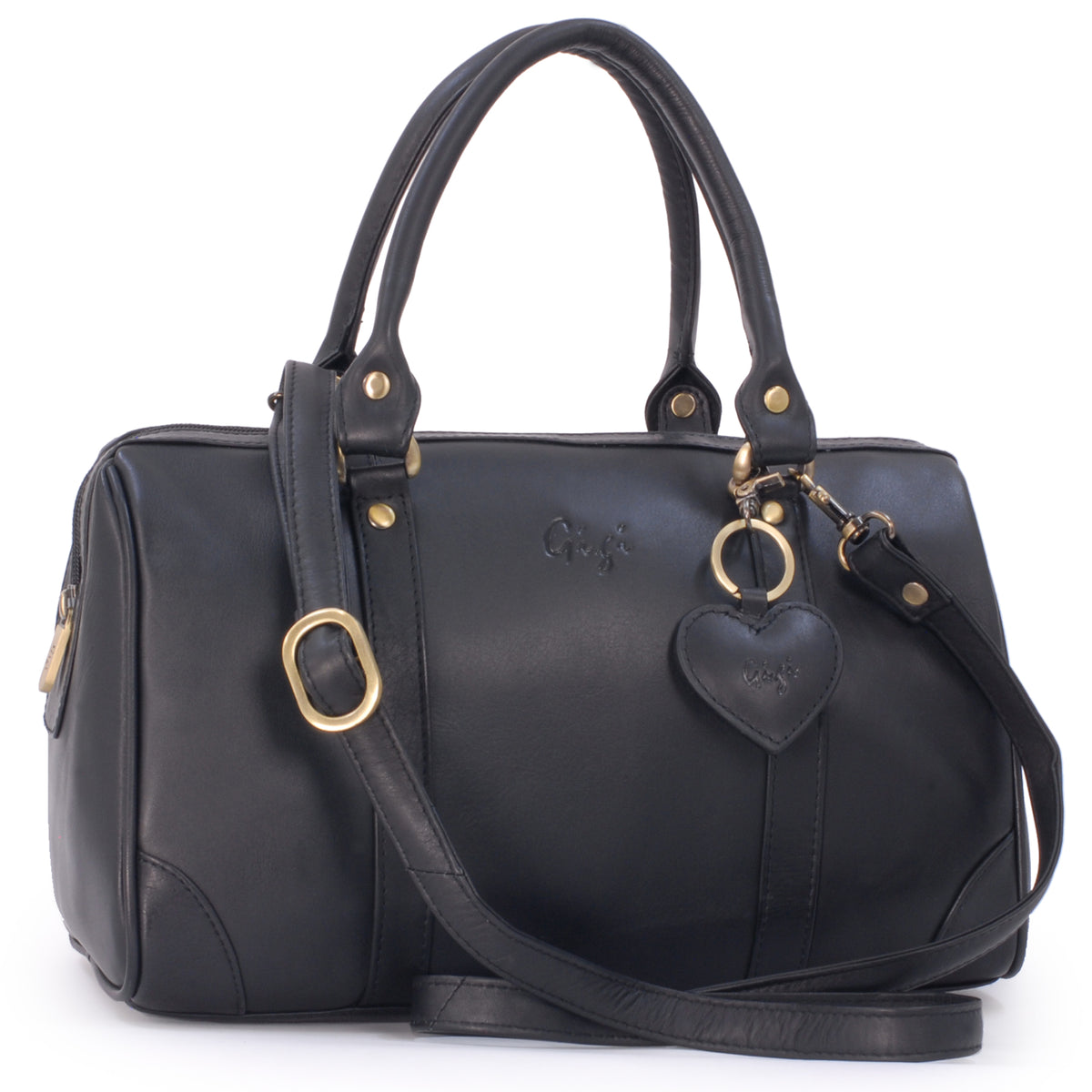 Black Leather Grab Bag | Top Handle Handbag | Othello 5067 | Gigi – The ...