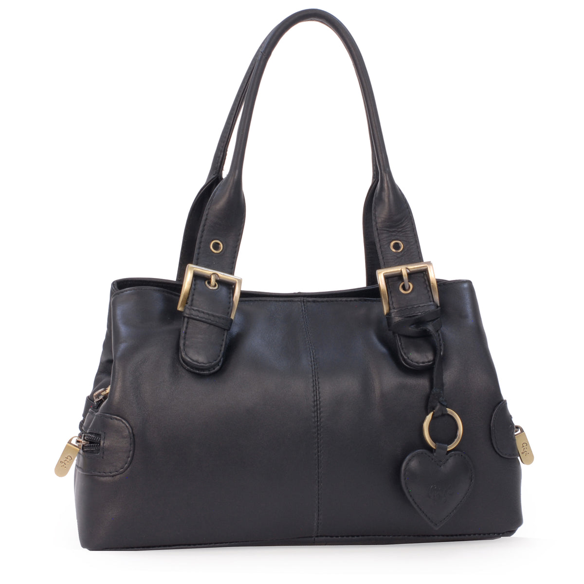 Women's Black Leather Top Handle Bag | Othello 6165 | Gigi – The Real ...