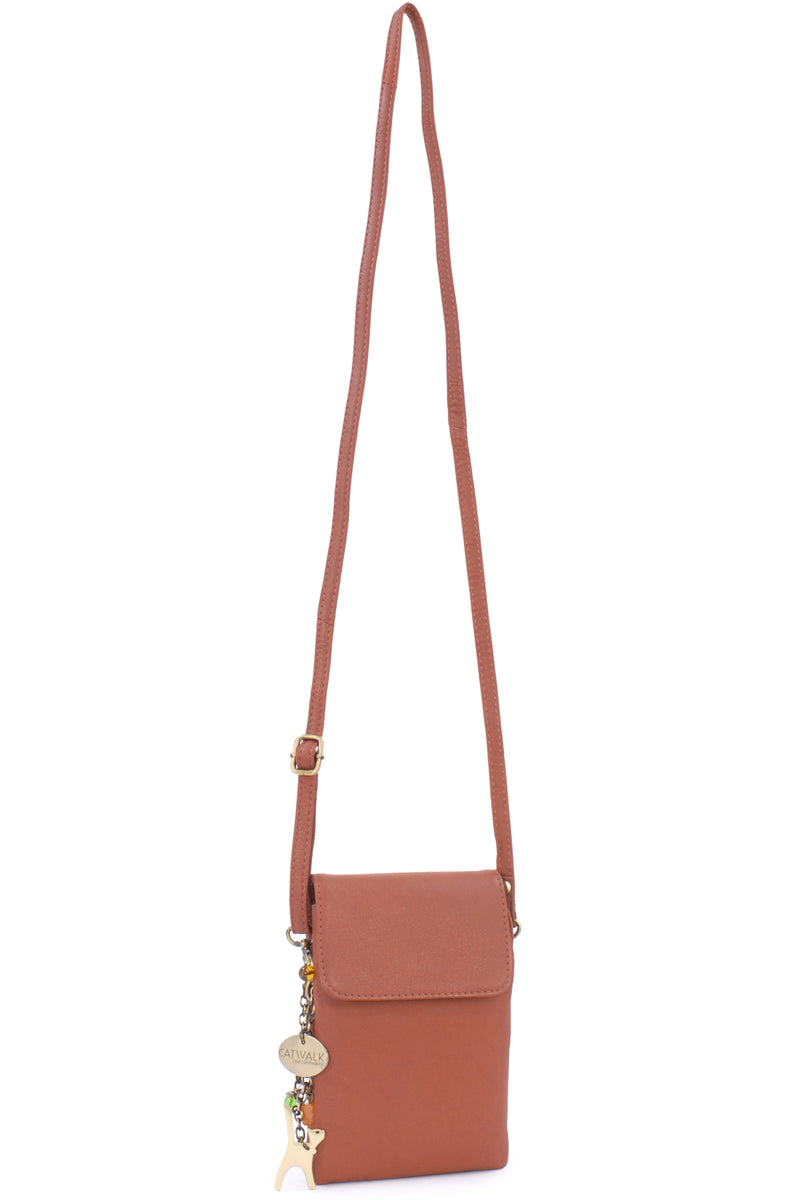 CATWALK COLLECTION HANDBAGS - Women's Leather Phone Bag - Flapover Cro ...